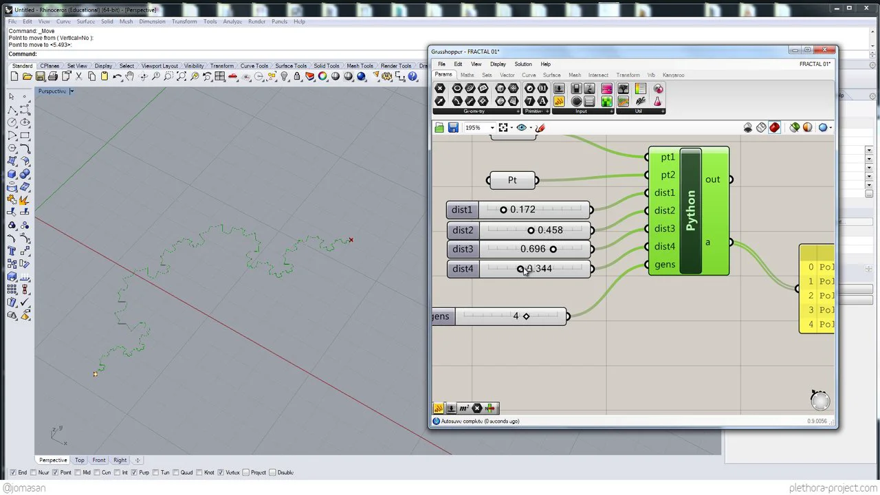 PYTHON in Grasshopper 01 Koch Curve