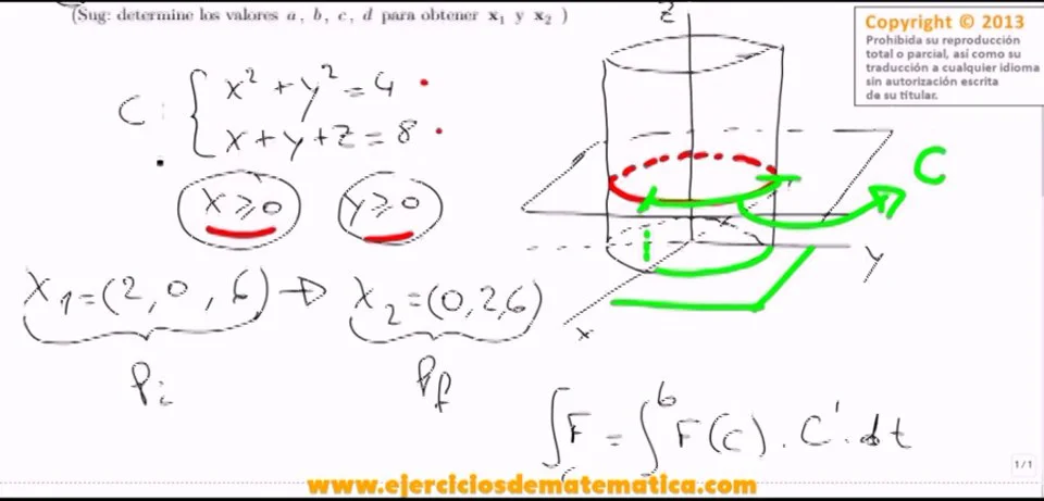 Ejercicio resuelto de integral curvilínea y teorema de campos ...