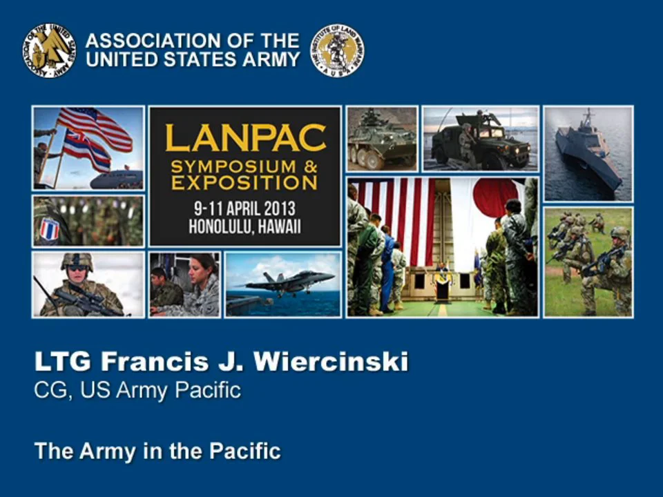 LTG Francis J. Wiercinski - CG, US Army Pacific on Vimeo