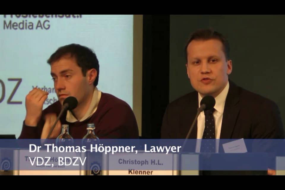 VDZ, BDZV, Dr Thomas Höppner, Lawyer on Vimeo