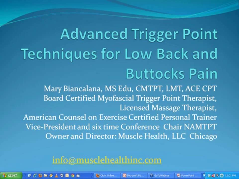 Advanced Trigger Point therapy techniques for eliminating low back pain ...