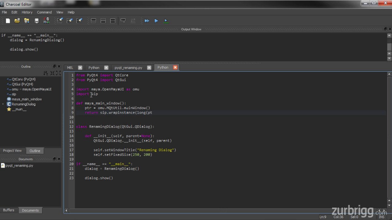 Maya Python - PyQt Renaming Dialog (Part 1) on Vimeo