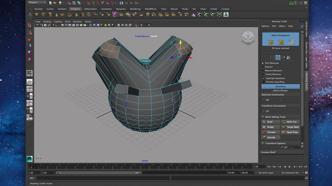 Using symmetry in the Modeling Toolkit - Maya 2014 on Vimeo