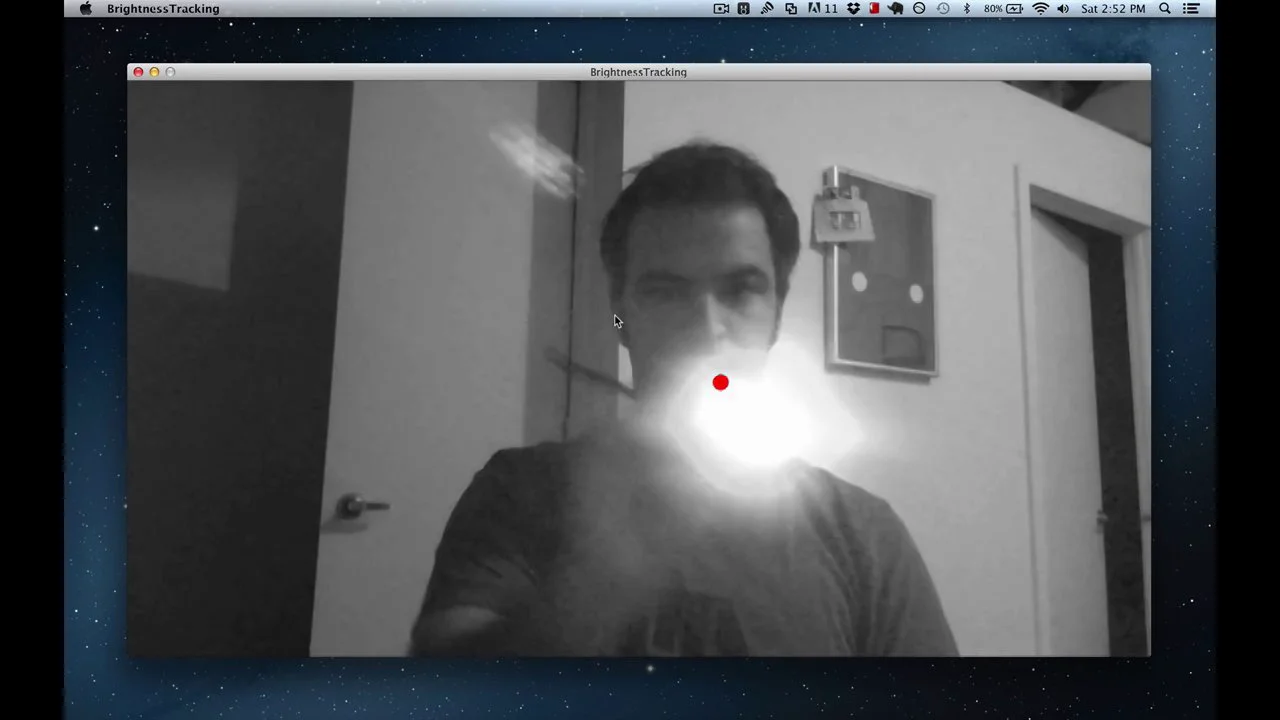 Simple Brightness Tracking with OpenCV in Processing on Vimeo
