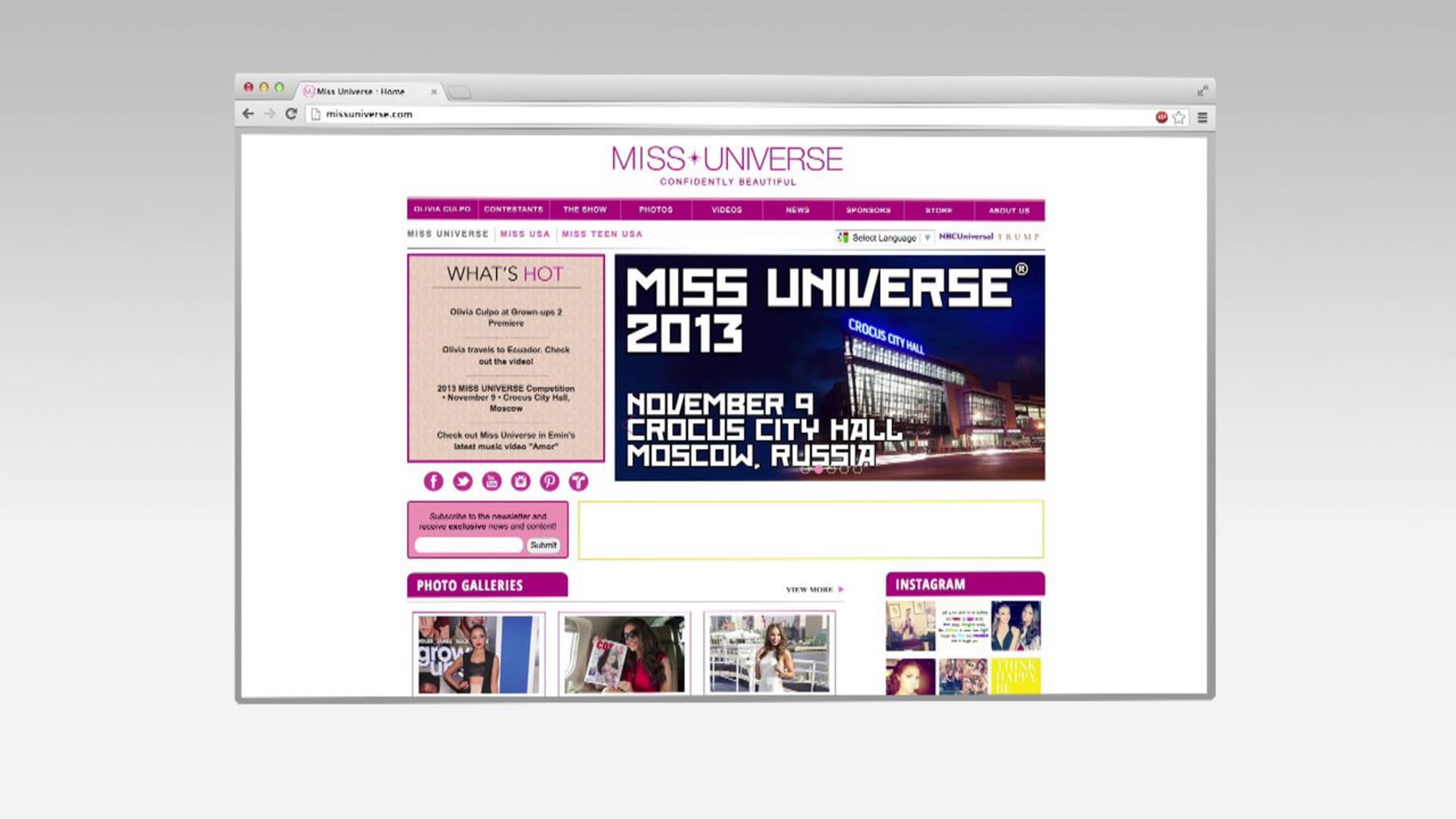 Reliam hosts the Miss Universe 2013 website using OnApp CDN 🥇 Own That Crown