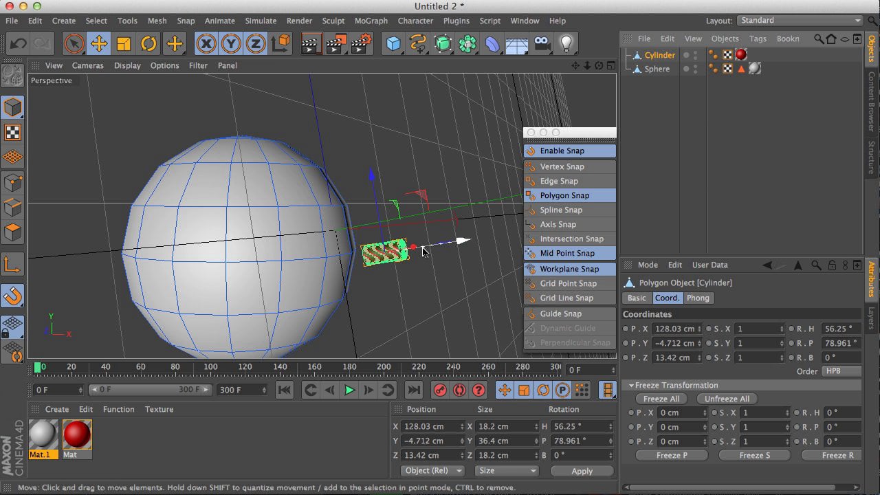 snap align geometry to a polygon's normal in C4D on Vimeo