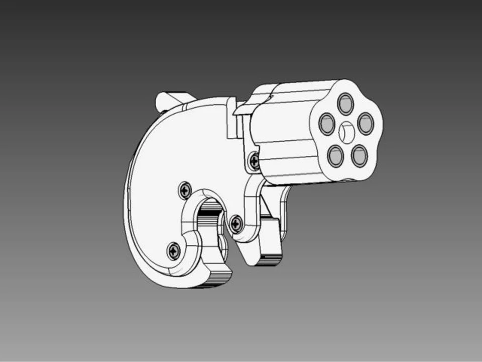 3d printed gun derringer pepperbox - reprringer pentagun