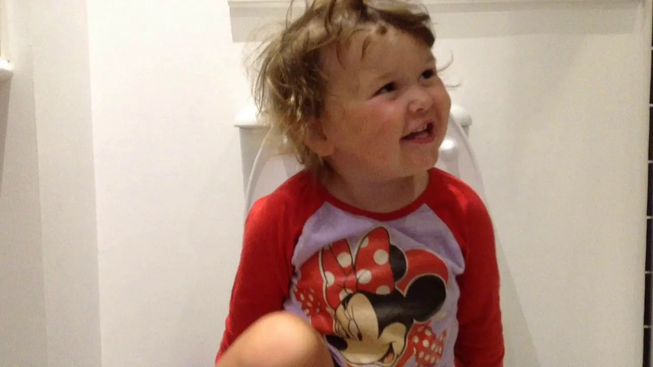 Lucia pee pee in toilet