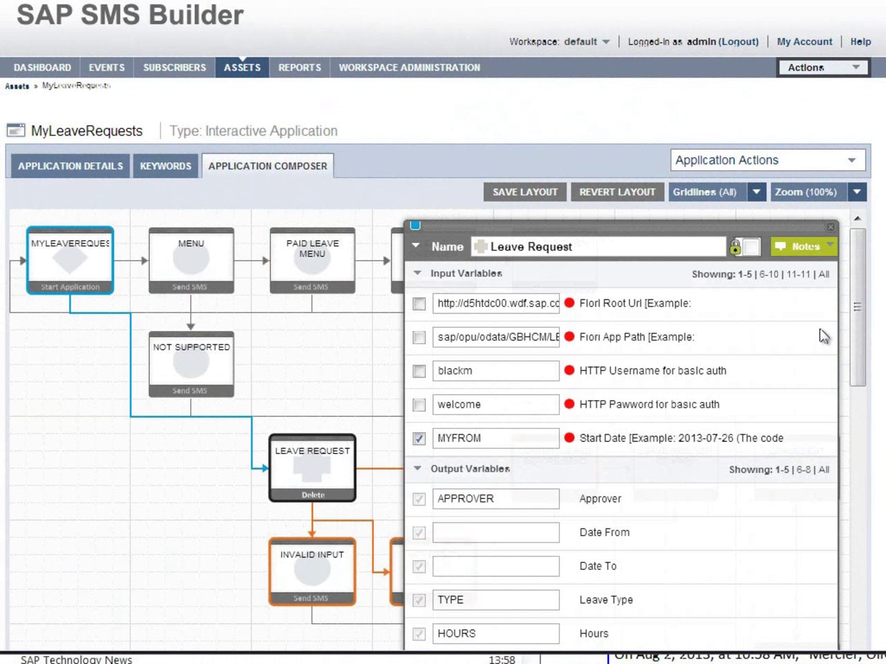 SAP SMS Builder - an SMS application for Fiori