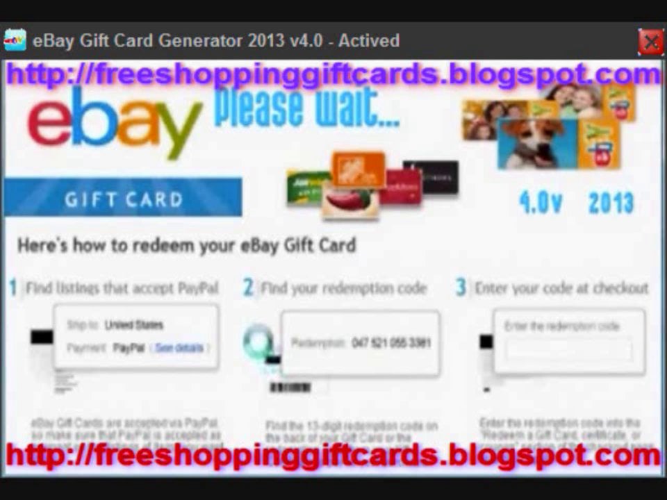 Free eBay Gift Card Generator 2013 v4.0 on Vimeo