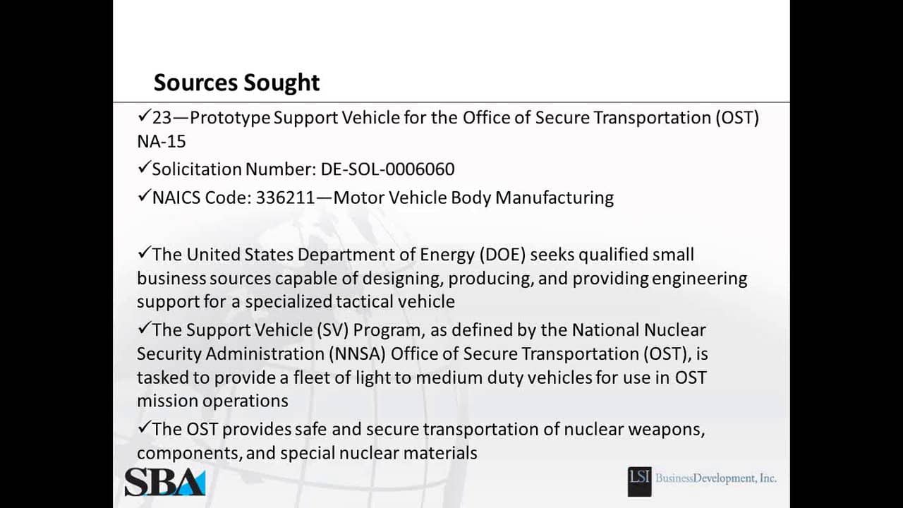 23--Prototype Support Vehicle for the Office of Secure Transportation ...