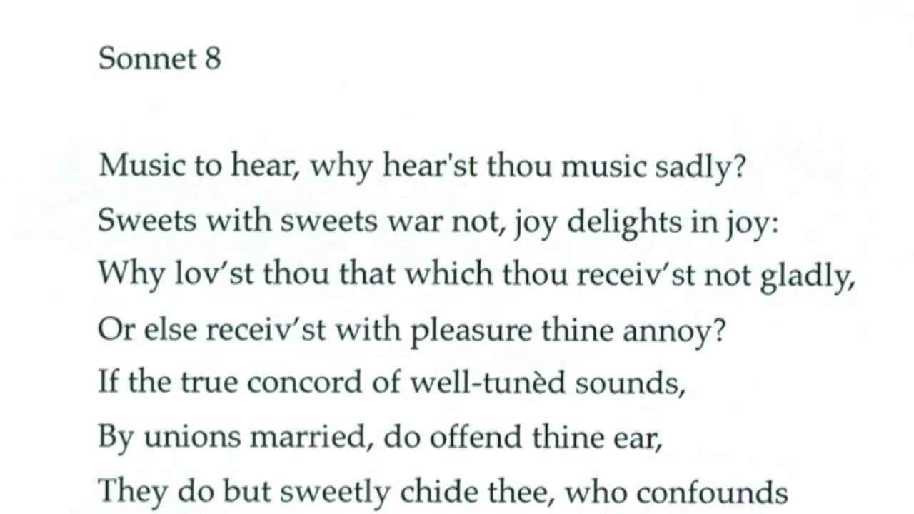 Sonnet 8 by William Shakespeare read by Simon Callow on Vimeo