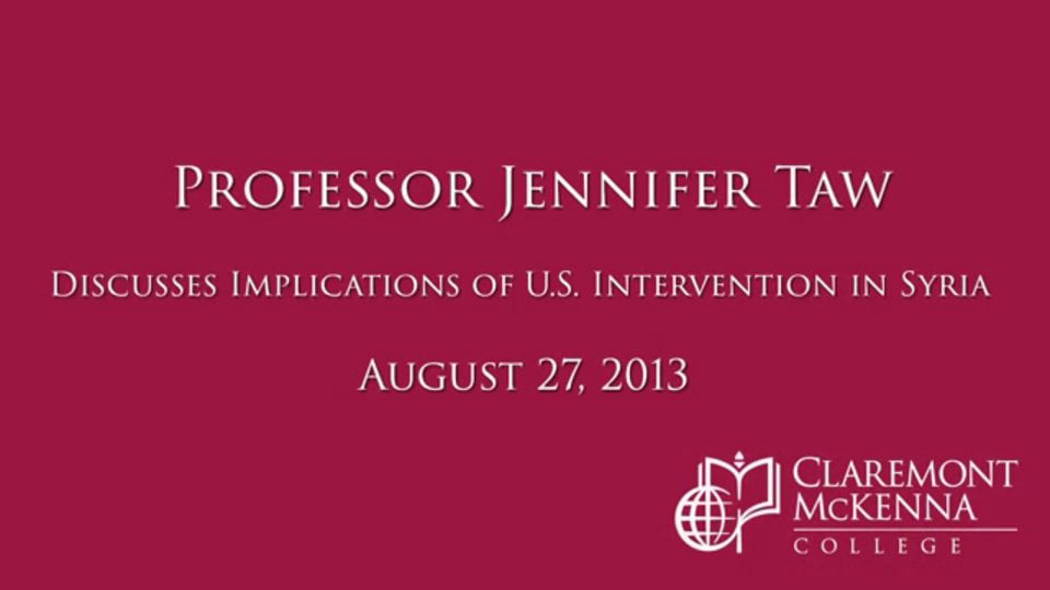 Professor Jennifer Taw Discusses Implications of U.S. Intervention in ...