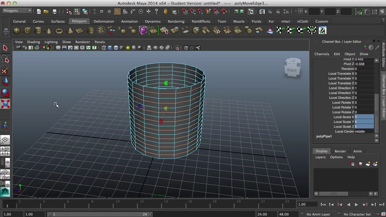 Using Transform Component Maya to Input numerical values on Vimeo
