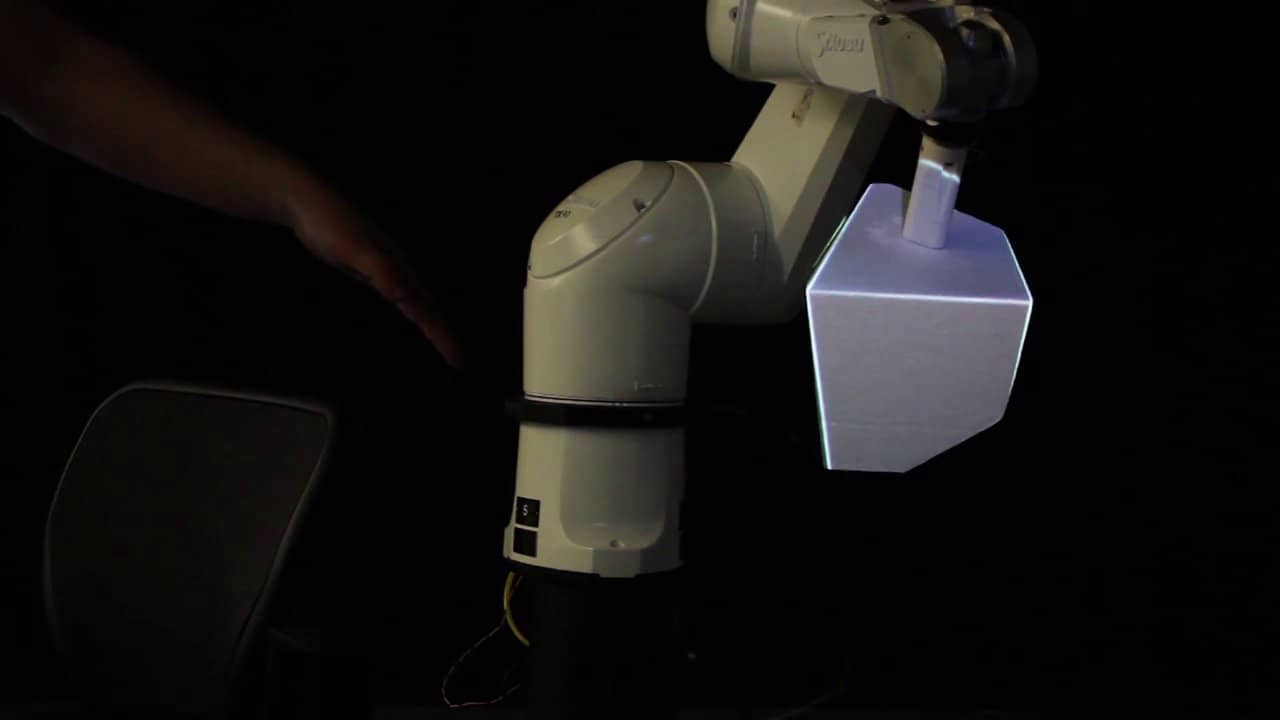 Demo of Dynamic projection mapping onto a gesturally controlled object ...
