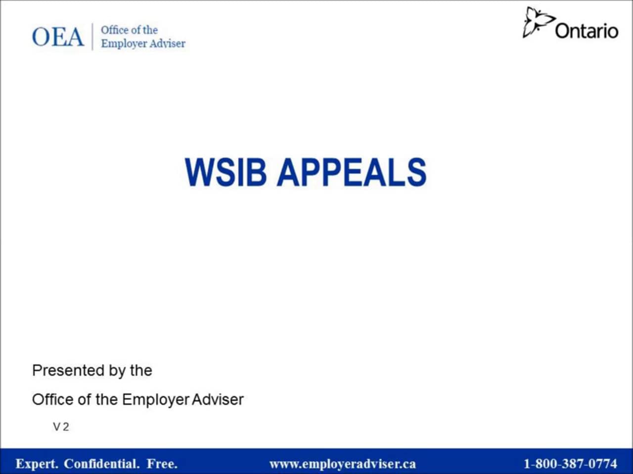 OEA WSIB Appeals Webinar (May 28, 2013) on Vimeo