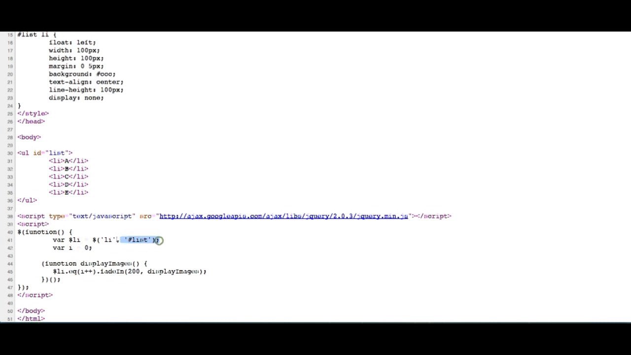 jQuery: creare un effetto di assolvenza (fade in) in sequenza on Vimeo