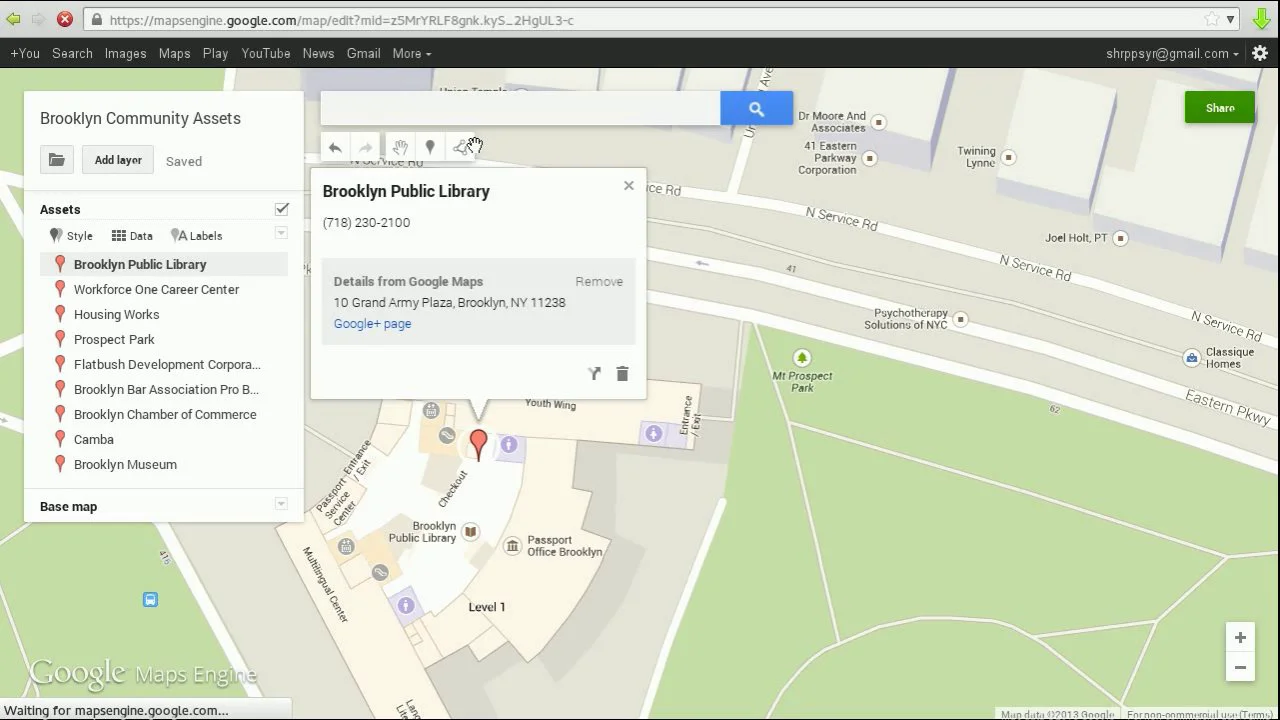 Community Asset Map Construction using Google Maps