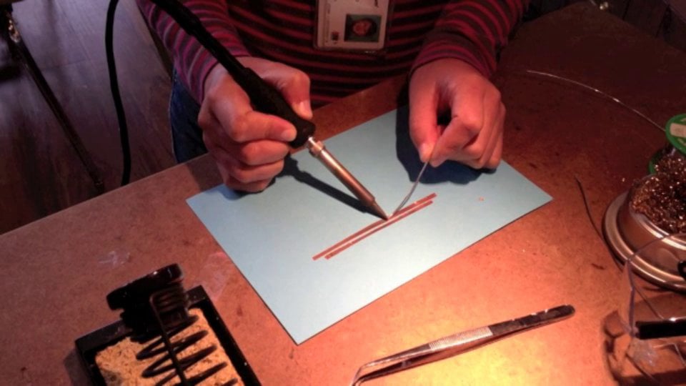 Soldering a Surface Mount LED for Paper Circuits on Vimeo