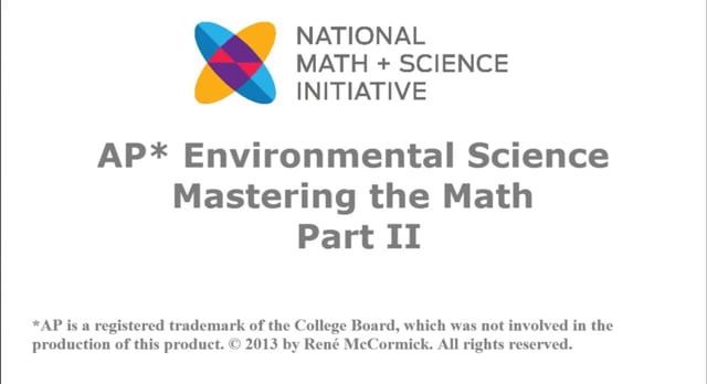 AP Environmental Science Mastering the Math Part I in AP Environmental ...