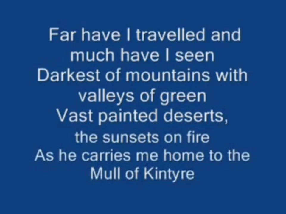 Mull Of Kintyre instrumental with lyrics on Vimeo