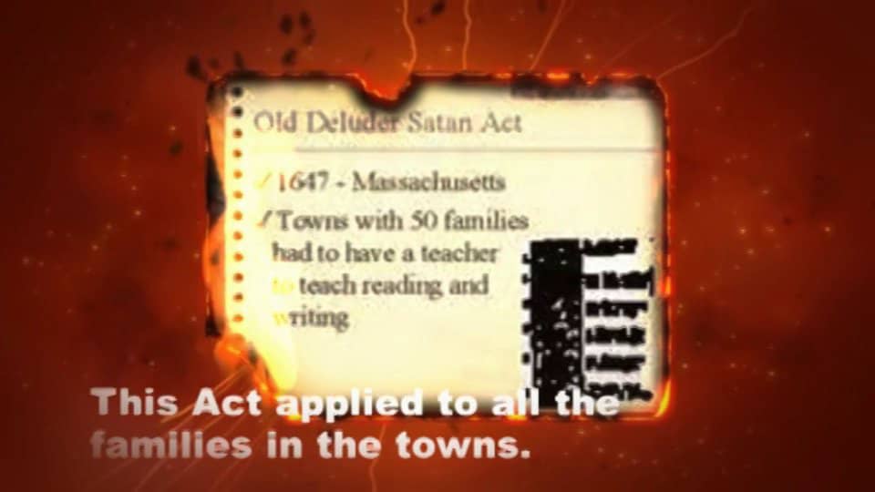 The Old Deluder Satan Law (1647) on Vimeo