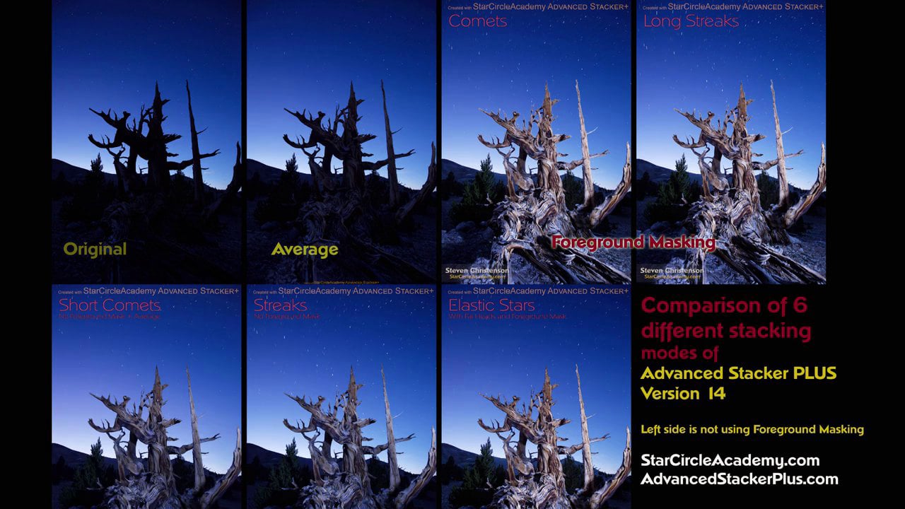 6 Different Stacking Modes of the Advanced Stacker PLUS Version 14 on Vimeo