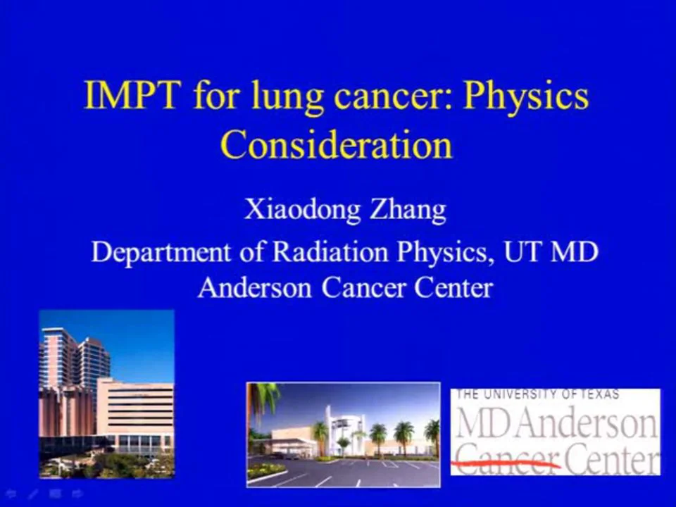 IMPT for lung cancer: Physics Consideration on Vimeo