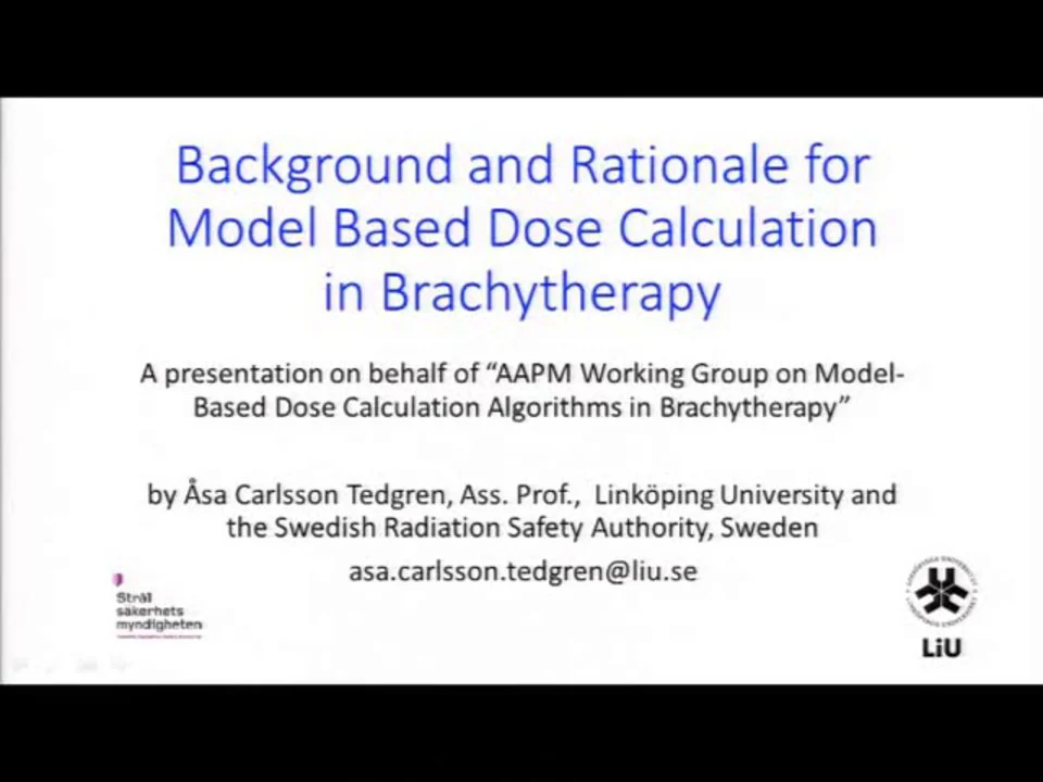 Background and Rationale for Model Based Dose Calculation in ...