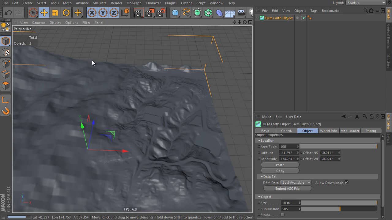 DEM Earth - using super high res height maps via ASC embed on Vimeo