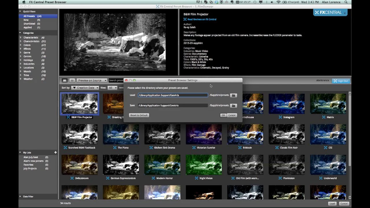 Sapphire 7 - Enhanced Preset Browser on Vimeo