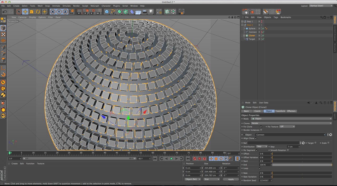 Placing cubes on a sphere CINEMA 4D Tutorial on Vimeo