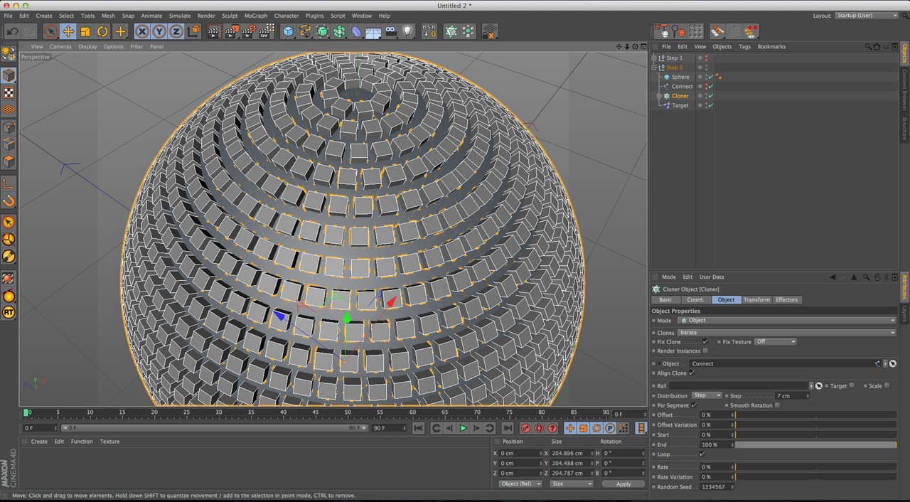 Placing cubes on a sphere CINEMA 4D Tutorial on Vimeo