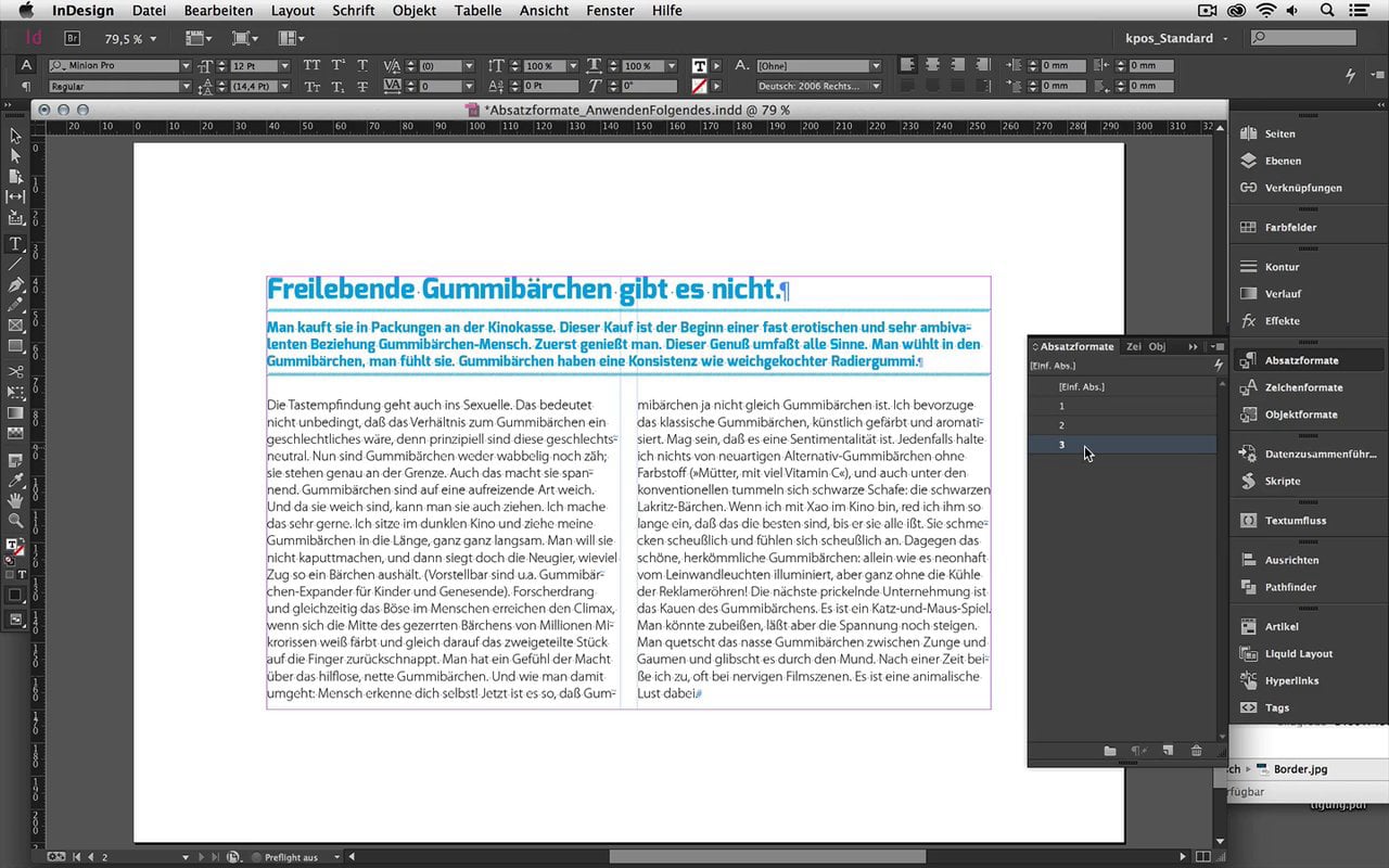 InDesign: Absatzformate Anwenden Folgendes on Vimeo