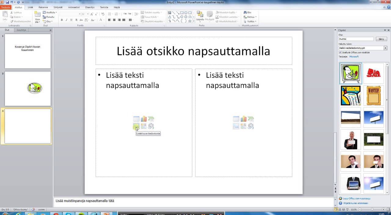 PowerPoint, Kuvat ja ClipArt-kuvat on Vimeo