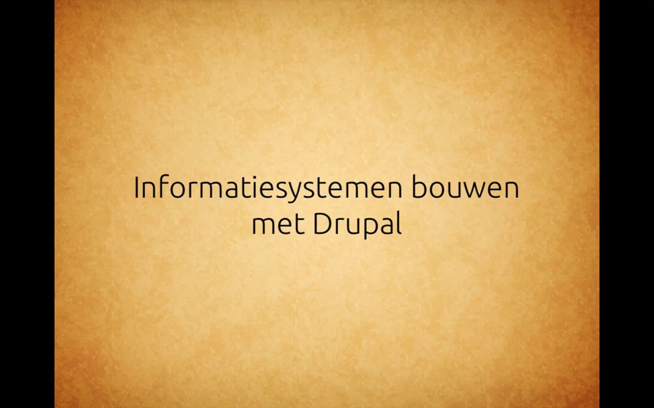 Introductie "Informatiesystemen bouwen met Drupal" on Vimeo