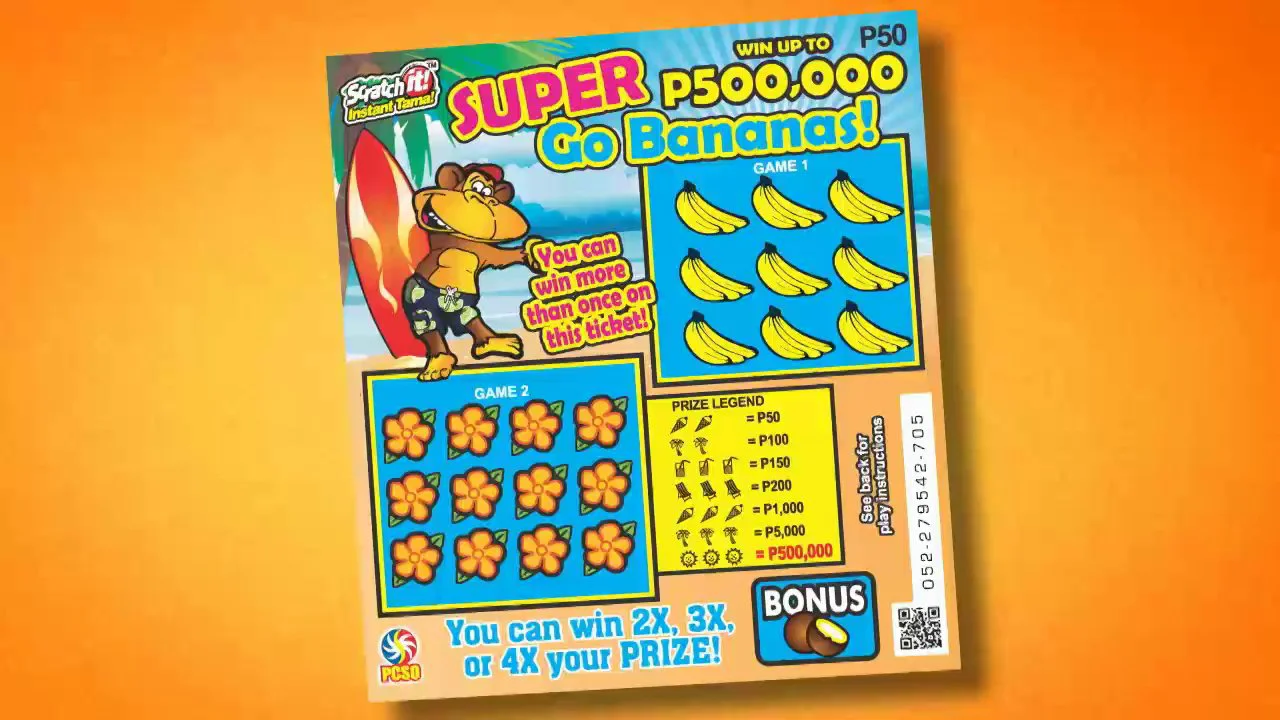 PCSO SCRATCH IT CARDS (SUPER GO BANANAS)