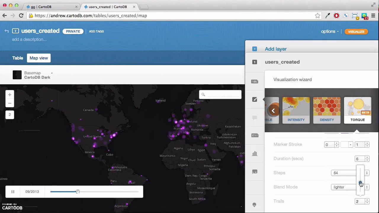 Create your first Torque visualization in under a minute! on Vimeo