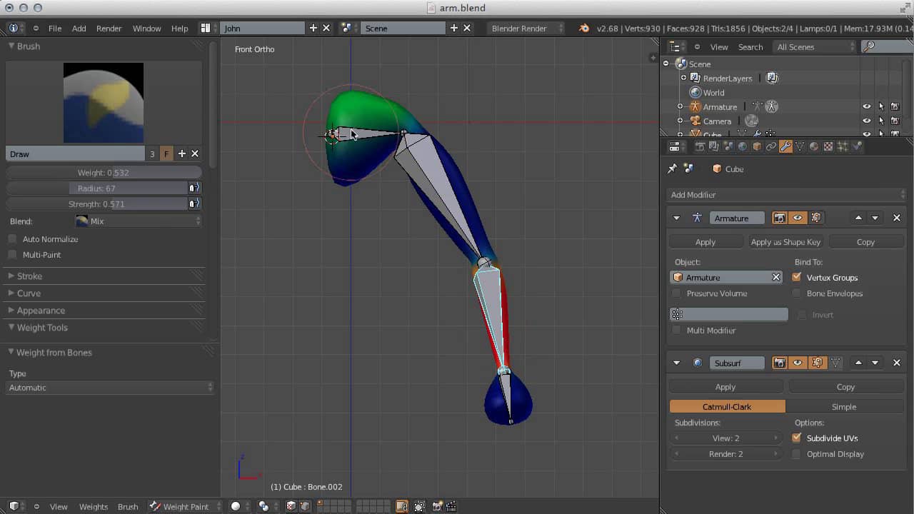 Intro to Weight Painting in Blender 3D on Vimeo