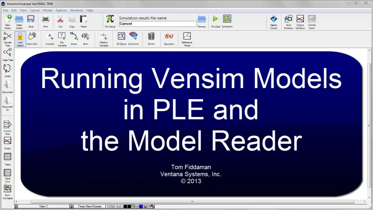 Running Vensim Models with PLE and the Model Reader