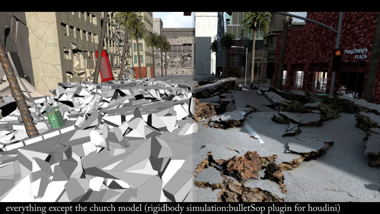 houdini bullet rigidbody street collapse on Vimeo
