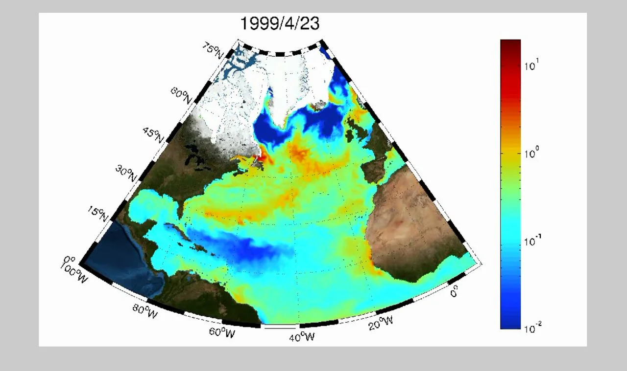 Model of the North Atlantic spring bloom on Vimeo