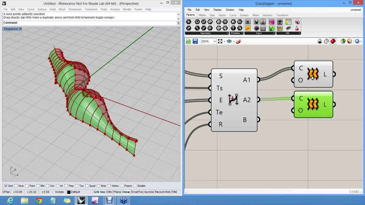 Grasshopper Getting Started By David Rutten 05 Creating Biarcs On Vimeo 