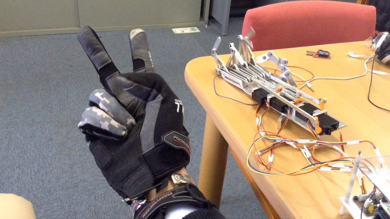 Robotic Hand controlled by a glove with Flexo sensors on Vimeo