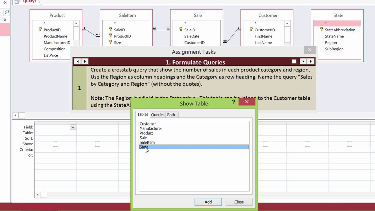Access Crosstab Query Practice Problems