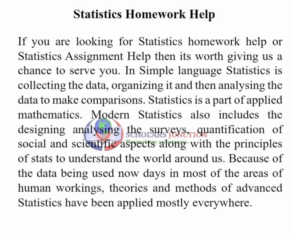 Statistics Homework Help, Online Statistics Assignment Help, Statistics ...