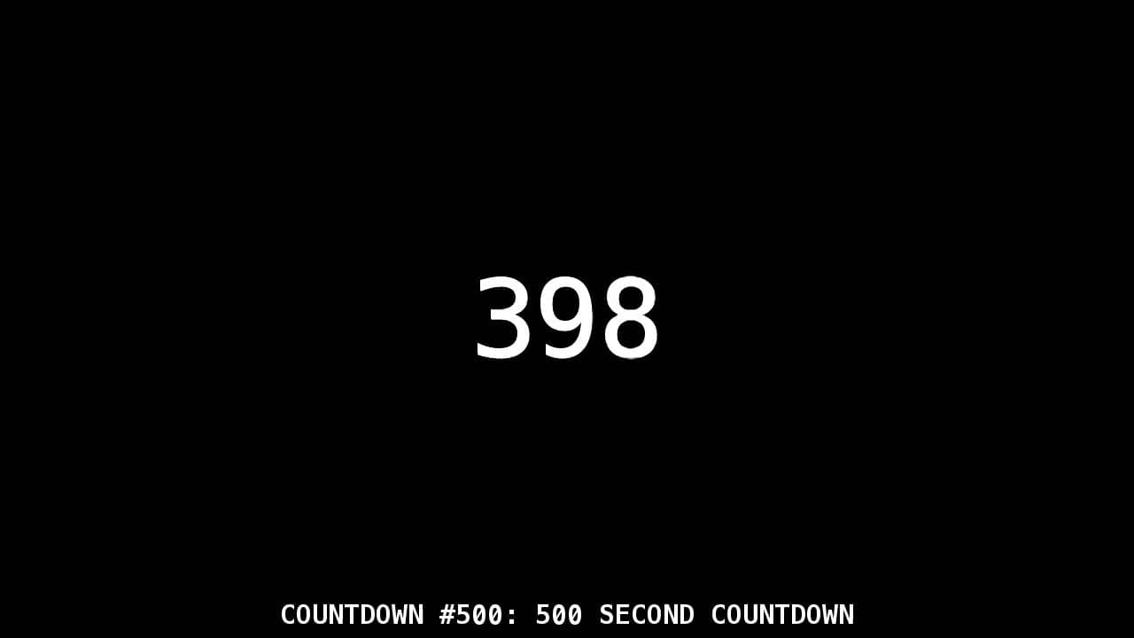 COUNTDOWN #500: 500 SECOND COUNTDOWN on Vimeo