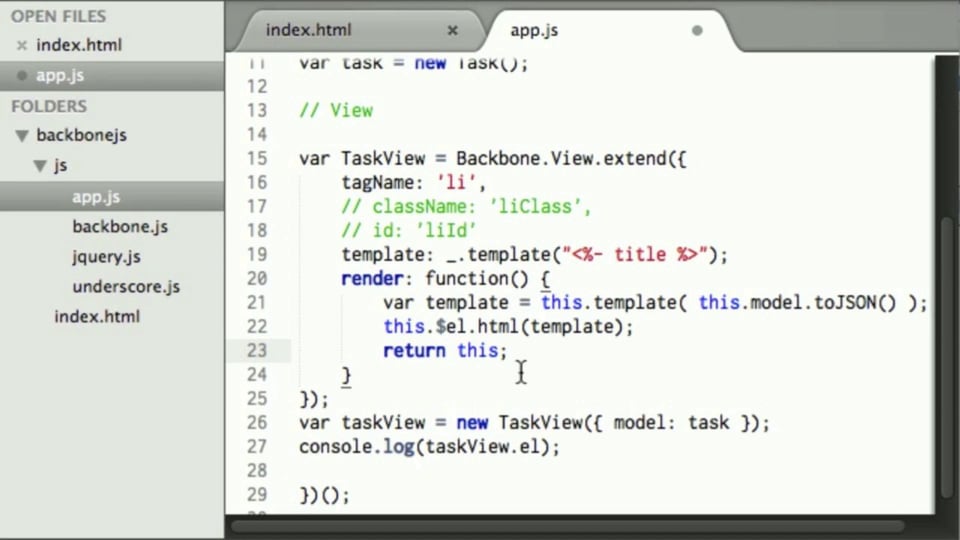 #07 render、templateを使ってみよう | Backbone.js入門 - プログラミングならドットインストール