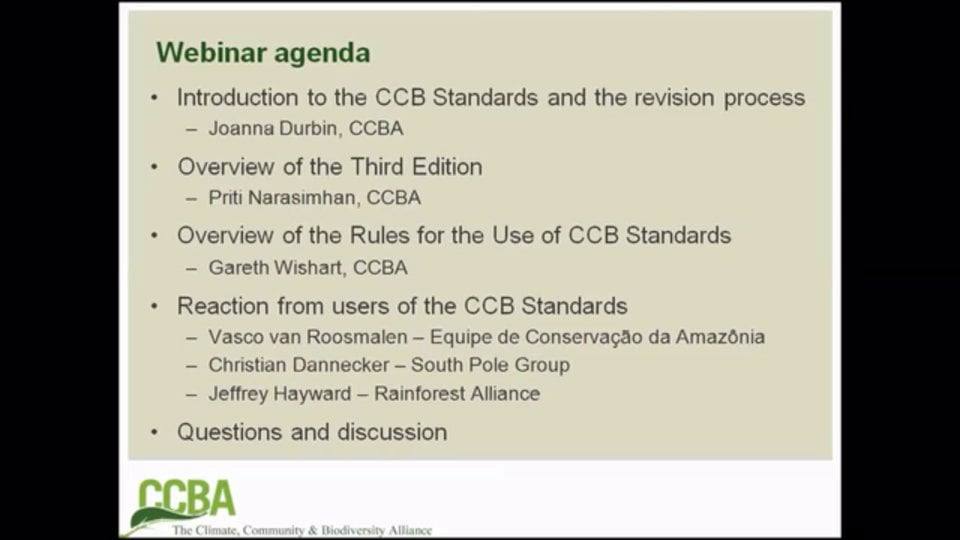 CCB Standards Third Edition Launch Webinar on Vimeo