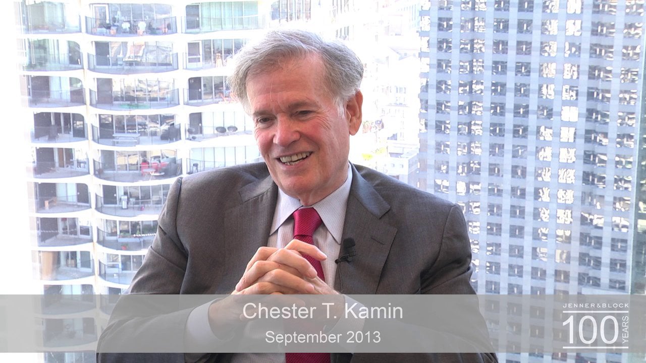 Jenner & Block's Oral History Archive - Chet Kamin - Stamler on Vimeo